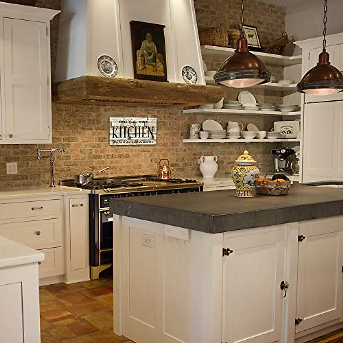 Kitchen Signs Farmhouse Kitchen Wall Decor Rustic Kitchen Wall Art-Come Gather in Our Kitchen-Kitchen Signs Wall Decor Size 16"x8"