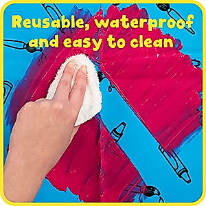 READY 2 LEARN Messy Mat - Splat Mat for Kids - Protect Tables and Floors - Waterproof - Reusable and Lightweight - 60”L x 60”W