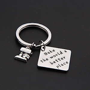 MAOFAED Gift for Baker Bake the World a Better Place Culinary Student Gifts Bake Lover Keychain Gift (KR-Baker Keychain)