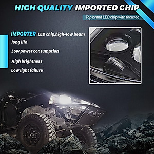 5x7 LED Headlight,JHLion Anti-glare H6054 5x7 7x6 Led Headlights,180W DOT Approved 600% Brighter w/DRL Amber Turn Signal Hi/Low Sealed Beam Compatible with Jeep Cherokee XJ Wrangler YJ GMC Comanche MJ