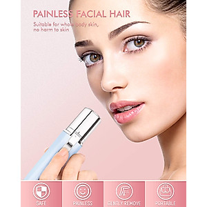 Nose and Ear Hair Trimmer SUPRENT, Wet & Dry Trimmer for Women, IPX7 Waterproof Design, Stainless Steel Rotation Blade, Portable Use (Macaron Blue)