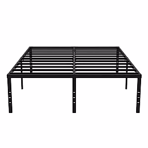 Yedop 18 Inch California King Size Bed Frames, No Box Spring Needed, 2500 lbs Heavy Duty Steel Slat Support, Non-Slip & Noise Free, California King Metal Bed Frame, Black