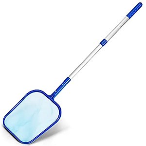 Evob Pool Skimmer Net with Adjustable 17-40" Telescopic Pole - Fine Mesh Net - Leaf Skimmer for Cleaning Surface of Swimming Pools, Hot Tubs, Spas and Fountains