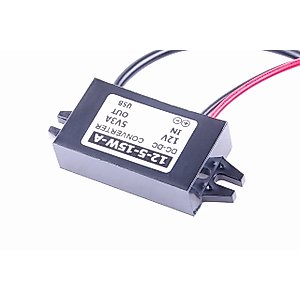 KNACRO DC-DC 12V to 5V 3A Step-Down Power Supply Module Car Power Converter Module A Type USB Female Output Port Over-Temperature Over-Current Short Circuit Protection
