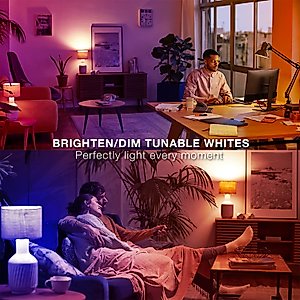 DAYBETTER Smart Light Bulbs, Alexa Light Bulb, WiFi Light Bulbs, RGBCW Color Changing Light Bulb A19 9W 800LM, Smart Bulbs that Work with Alexa & Google Assistant, 2.4Ghz only, No Hub Required,10 Pack