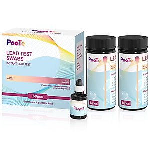 Upgraded Lead Test Kit: 60 Swabs Lead Paint Test Kit Rapid Test Results for Dishes, Paint, Ceramics, Toys, Wood, and Metal
