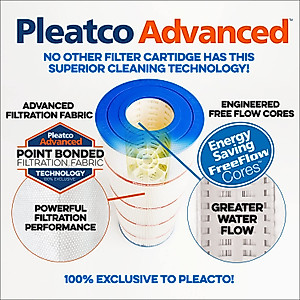 Pleatco PCC105-PAK4-EC Pool Filter Cartridge Replacement for Unicel: C-7471-4, Filbur: FC-6470, OEM Part Numbers: 817-0131, 178584, R173476, White