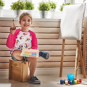 2 Pack Art Smock for Kids Artist Smock Waterproof Painting Aprons for Play, Classroom, Community Event, Crafts & Art Painting Activity for Toddlers and Children 2-7 Years (handprints)