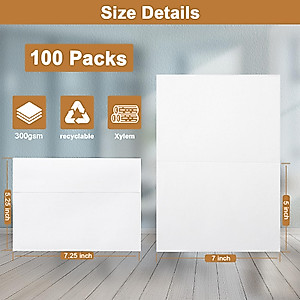 Silunkia 100 Packs White Blank Note Cards and Envelopes 5 x 7 Folded Cardstock and A7 Envelopes Self Seal for Wedding Invitations, Party, DIY Greeting Cards, Thankgiving Cards, Baby Shower