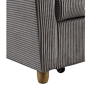 Favfurish 54" Corduroy Convertible Sleeper Loveseat with Full Foam Seating and 2 Throw Pillows, Stylish Couch for Living Room, Apartment,Bedroom，Brown