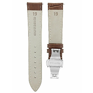 Ewatchparts 19MM LEATHER WATCH BAND FOR IWC TOP GUN PILOT PORTUGUES DEPLOY CLASP LIGHT BROWN