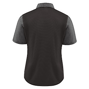 Red Kap Women's Airflow Cook Shirt with Oilblok, Charcoal Heather with Charcoal/Black Mesh, Large