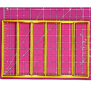 4 x 1 Inch Cookie Stick Cutter, Multi Cutter for 6 pieces, Rectangle-Shaped Dough, Fondant Multicutter (Cookie Sticks (4x1 inch))
