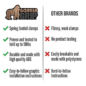 Gorilla Grip Mop and Broom Holder, Easy Install Wall Mount Storage Rack, Organize Cleaning Supplies, Garden Tools, Organizer for Home Kitchen, Garage Closet, Pantry Laundry Room, 5 Slot 6 Hooks, Black