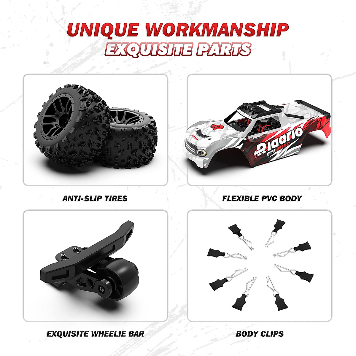 RIAARIO 1:18 All Terrain RC Car, 36 KPH High Speed Remote Control Car with 2.4 GHz Remote Control, 4WD Electric Vehicle Off-Road Truck, 4X4 Waterproof RC Trucks with 2 Rechargeable Batteries