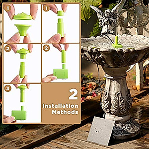 Ottertata Solar Fountain Pump for Bird Bath, 1.4W Solar Bird Bath Fountains with13 Nozzles, Free Standing Solar Water Fountain for Pond, Pool, Fish Tank, Aquarium and Garden