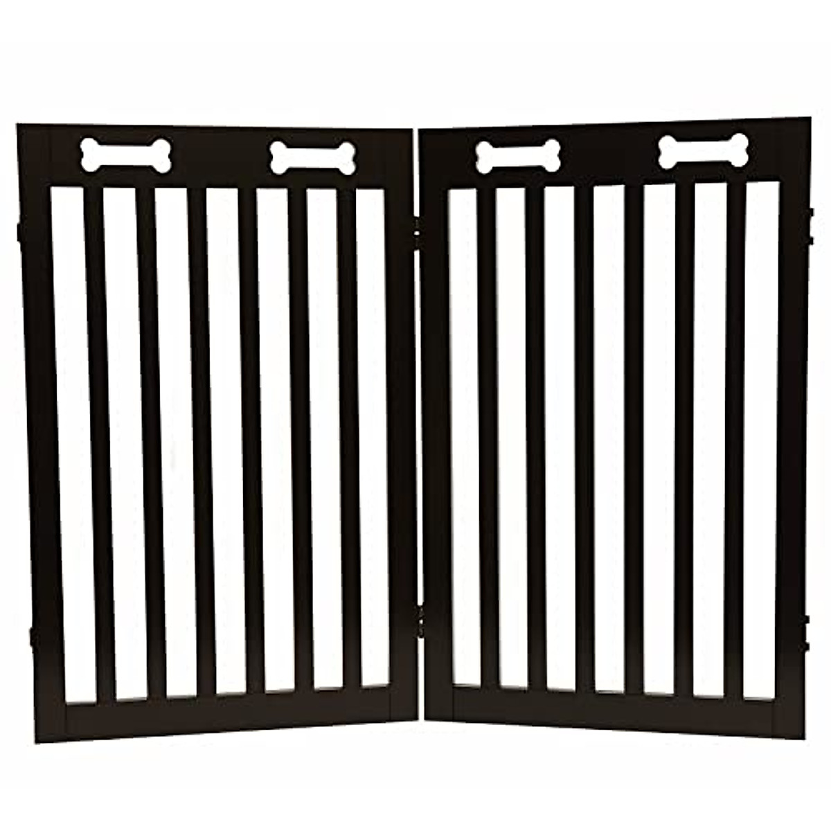 Arf Pets Freestanding Dog Gate, 2 Panel Extension, 360° configurable Wooden Fence, 40" Wide, 31.5" Tall, Foldable, for The House - Indoor Use