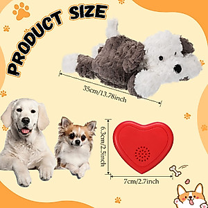 Liliful 2 Pack Puppy Heartbeat Toy Stuffed Puppy for Sleep Aid Plush Animals Dog Toy with Beating Heart Relief Separation Anxiety Training Behavioral