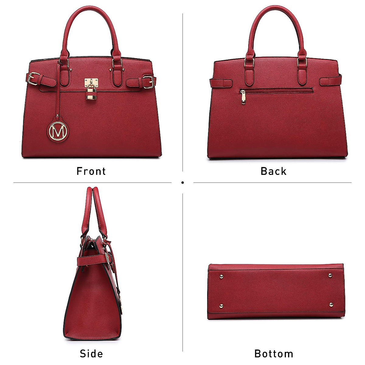 Women Handbags and Purses Fashion Satchel Tote Work Bags Top Handle Shoulder Purses with Matching Wristlet