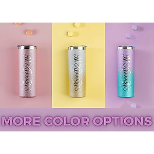 Onebttl Sweet 16 Gifts for Girls, Her, Daughter- Sweet Sixteen - 20oz/590ml Stainless Steel Insulated Glitter Tumbler with Straw, Lid, Message Card - (Purple-Blue Gradient)