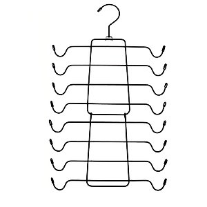 Niclogi Tank Tops Hanger Bra Hangers 2 Pack Space Saving Hanger Metal Folding Closet Organizer for Tank Tops, Cami, Bras, Bathing Suits, Belts, Ties（Black）