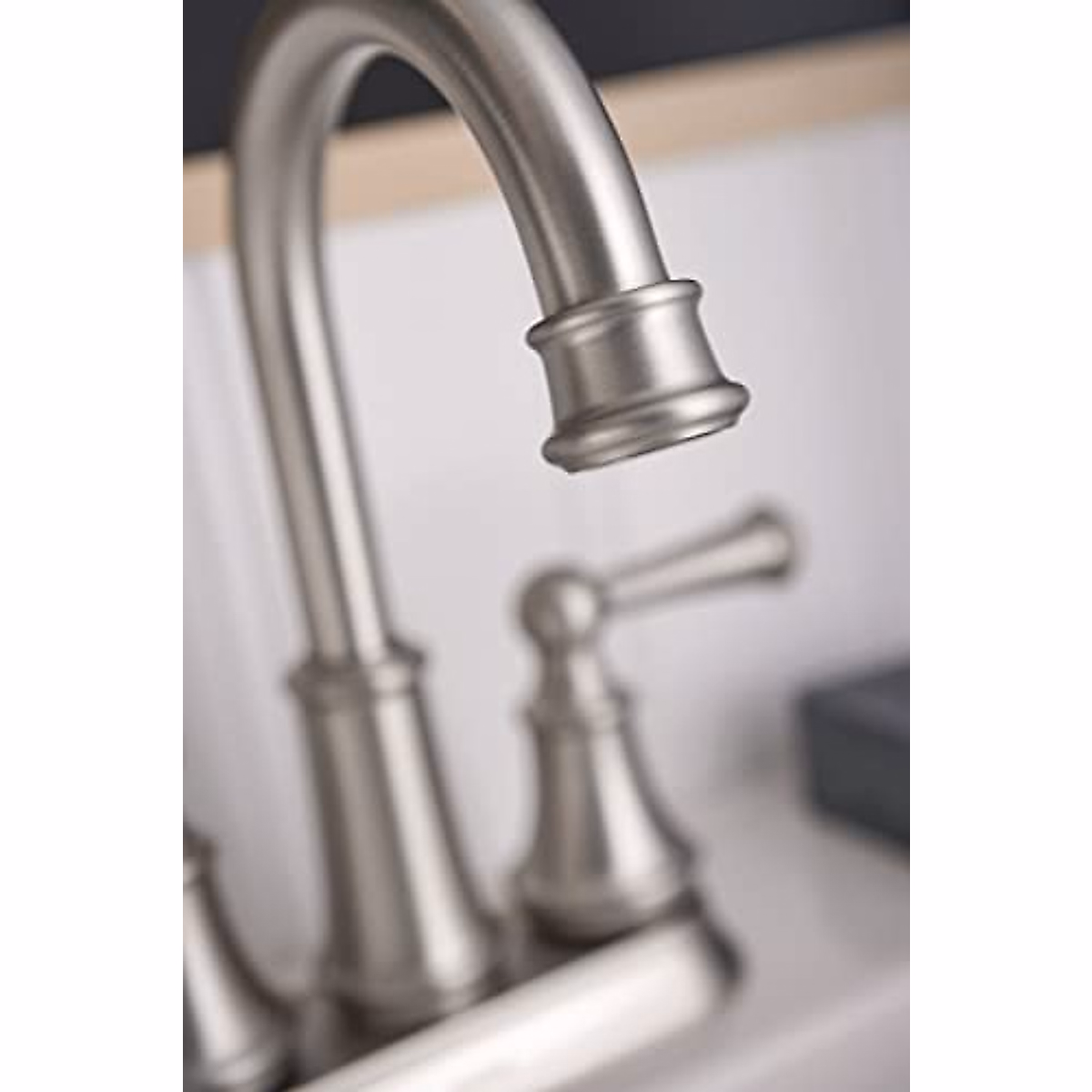Moen Brecklyn Spot Resist Brushed Nickel Two Handle Centerset Lavatory Faucet, 3-Hole Bathroom Sink Faucet, 84162SRN