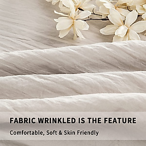 Bonlino Home Bedding Bedspread Set Quilt - Farmhouse Bedspread Summer Coverlet Bed Spreads, Lightweight Quilt Chic Vintage Bedding Ruffle Skirt Bedroom Rustic with 2 Pillow Shams (King, Wheat)