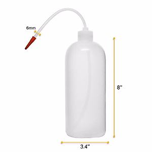 EISCO Wash Bottle, 1000ml - Polyethylene - Translucent, Unbreakable - Screw Cap with Flexible Delivery Tube for Dispensing Liquid - Includes Tube Cap