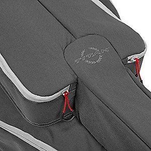Allen Company Titan Krait Crossbow Case - Soft-Shell Design - Fits Scoped Narrow Limb Crossbows - Oversized Pockets for Bolts, Quivers, and More - Gray/Red - 37" x 19.5"