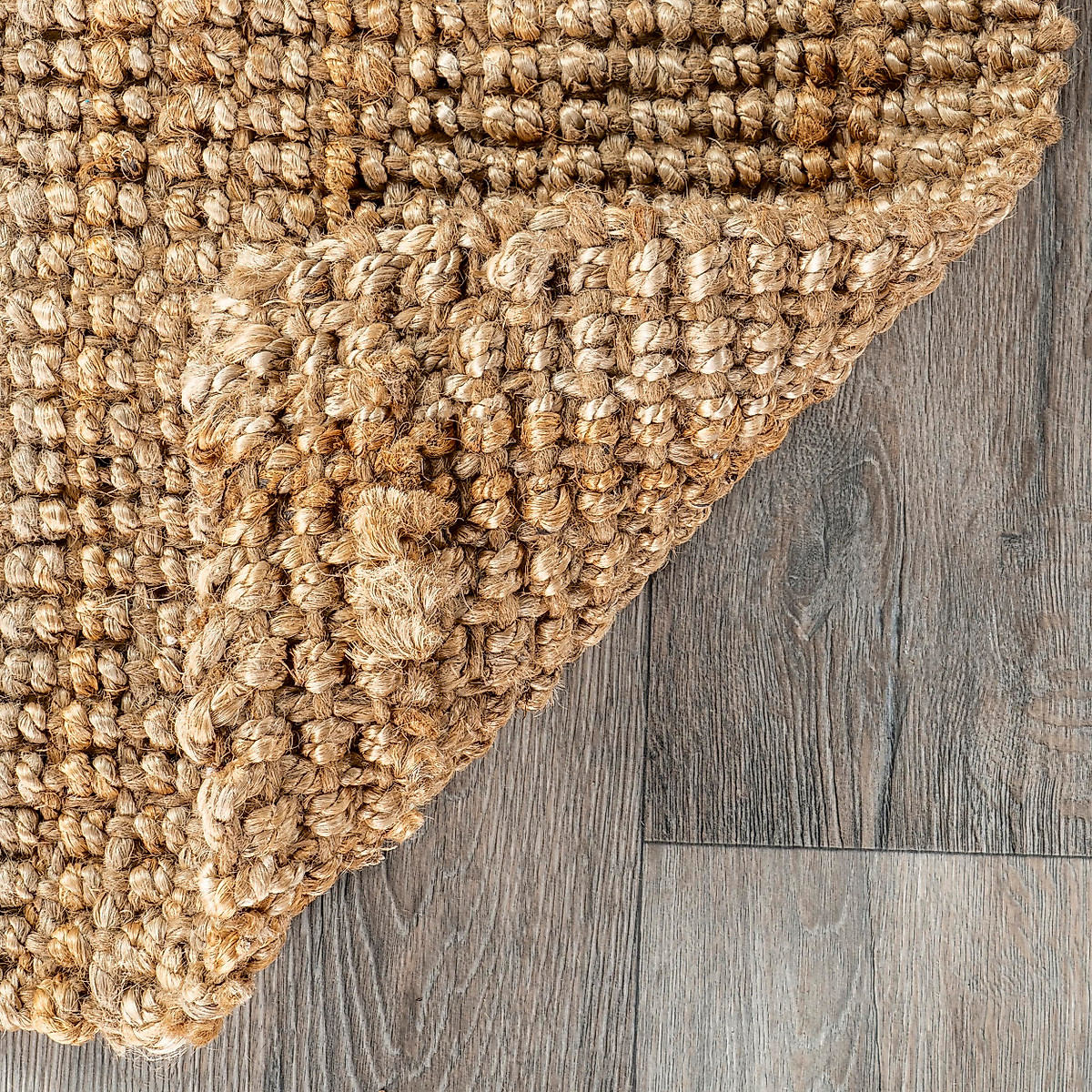 nuLOOM Ashli Solid Farmhouse Jute Runner Rug, 2' 6" x 12', Natural