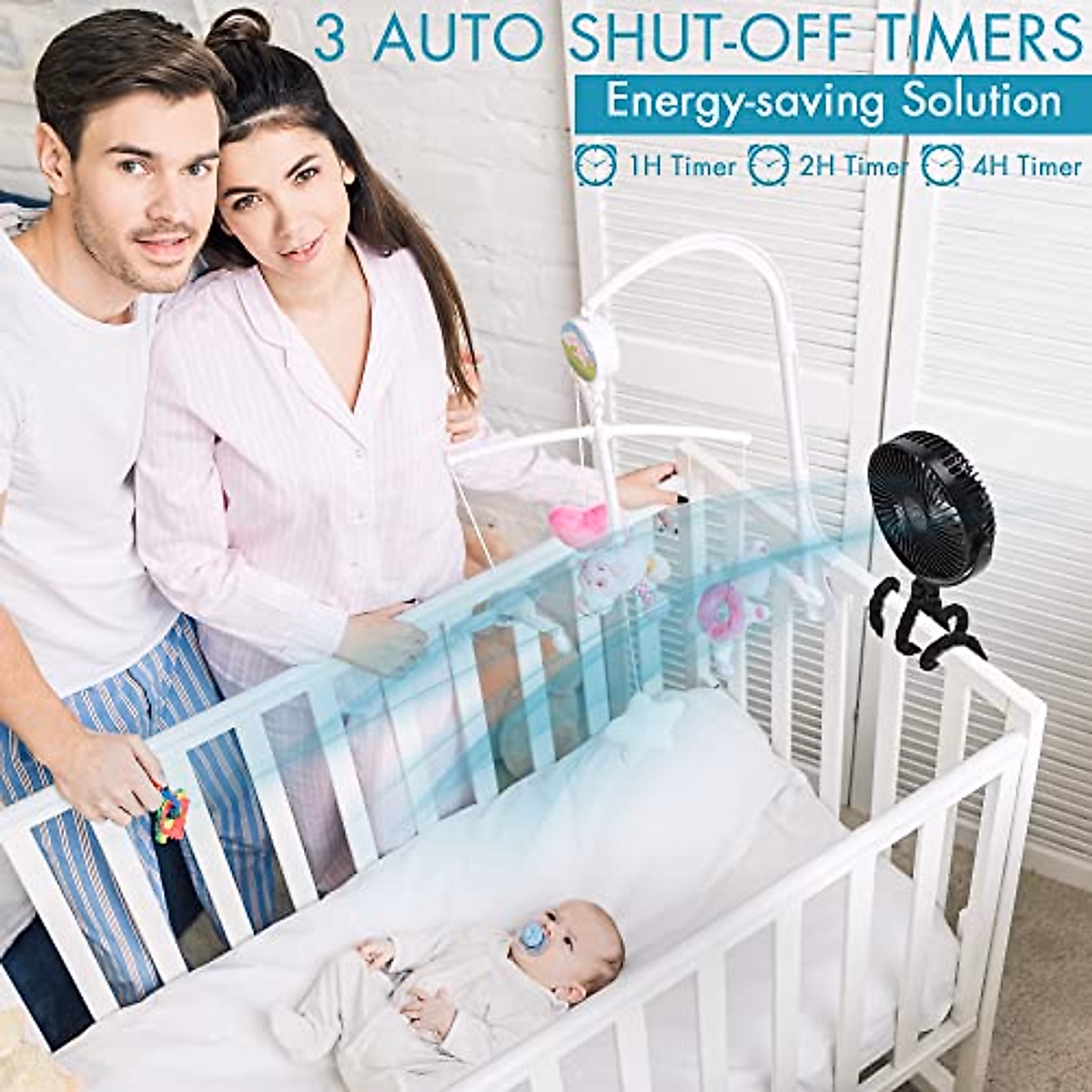 Cmyfato Golf Cart Fan, 10000mAh Rechargeable Portable Fan, 7 Inch Battery Operated Clip On Fan with LED Light for Golf Car Treadmill Tent Boat Truck Vehicles RV Utility ATV Forklift Camping Farm