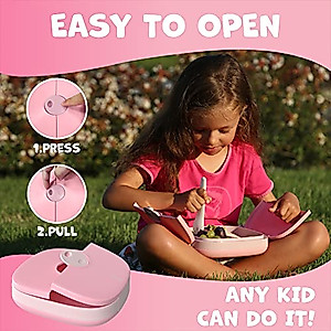 Umami Bento Lunch Box KIDS With Cutlery, Leak-Proof, Easy to Clean, 3 Compartments Bento Box for Kids, Ideal Portion Sizes for Ages 3 to 9, for Boys & Girls, Microwave, Dishwasher & Safe, BPA-Free