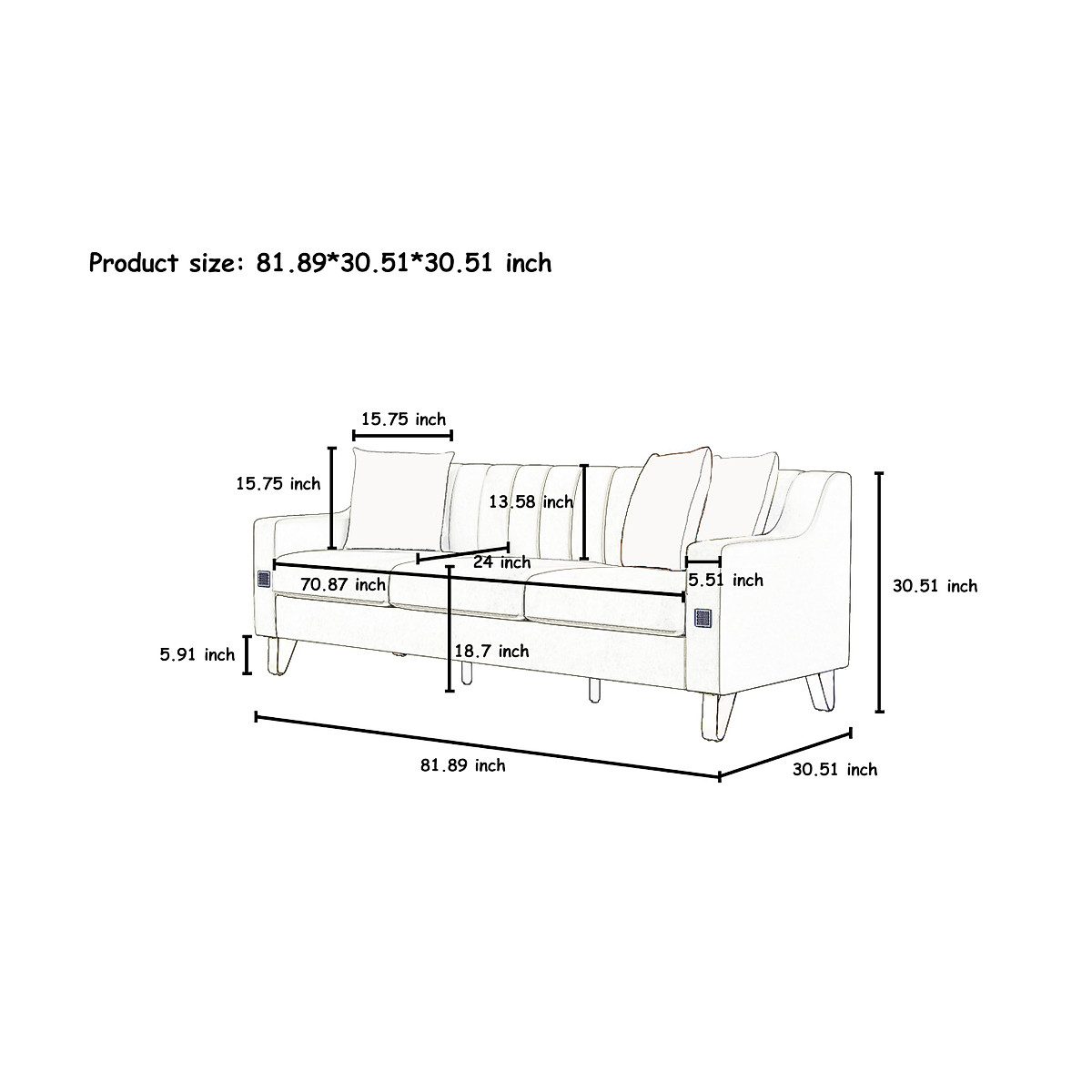 HenleneCoco 2 PCS Black Velvet Sofa Sets with 5 Pillows for Living Room Furniture, Modern Mid Century Tufted Classic Couches Set (1 PC Loveseat & 1 PC 3 Seater Couch)