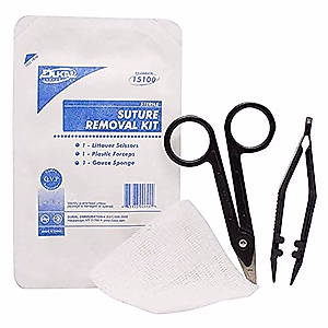 Dukal Single Use Suture Removal Kit. Sterile Suture Removal Trays. Extra Protection Against Cross Infection. Sterile Scissors, Suture Forceps and Gauze Pad. Disposable Suture Removal Pack.