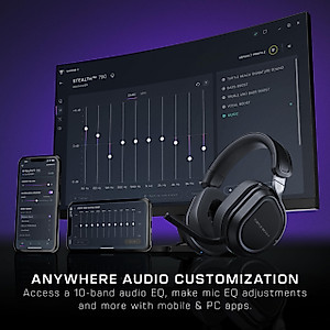 Turtle Beach Stealth 700 Gen 3 Wireless Multiplatform Amplified Gaming Headset for PS5, PS4, PC, Mobile – 60mm Drivers, AI Noise-Cancelling Mic, Bluetooth, 80-Hr Battery, Dual Transmitters – Black