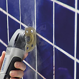 Dremel MM500 1/8-Inch Oscillating Multitool Blade for Grout Removal, Fast Cutting Carbide Accessory - Universal Quick- Fit Interface Fits Bosch, Makita, Milwaukee, and Rockwell , Gold