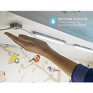 BLACK+DECKER LEDUC9-3CK LED Under Cabinet Kit with Motion Sensor, Dimmable Kitchen Accent Lights, Tool-Free Install, Cool White 4000k, 9" Length, 9"