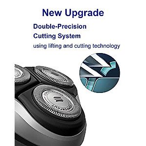 SH30 Replacement Heads Compatible with Shaver 2300 S1211/81, 3800 S3311/85, 3500 S3212/82, 2100 S1560/81, Series 3000 2000 1000 S738 Click and Style, 3Packs ComfortCut Shaving Heads, 1 Cleaning Brush