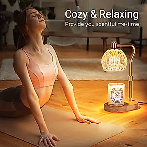 NVRGIUP Candle Warmer, Candle Warmer Lamp with Timer & Dimmer Candle Warmer Height Adjustable Scented Candles, Candle Warmer with 2 * 50W Bulbs for Home Decor (Gold)