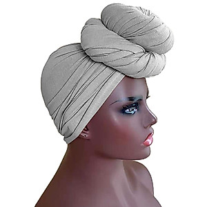 6 Pieces Head Wraps Scarf Long Turban Stretch Jersey Ultra Soft Urban Knit Hair Scarfs Solid Color African Headbands Tie Breathable Headwrap Fashion Shawls for Women