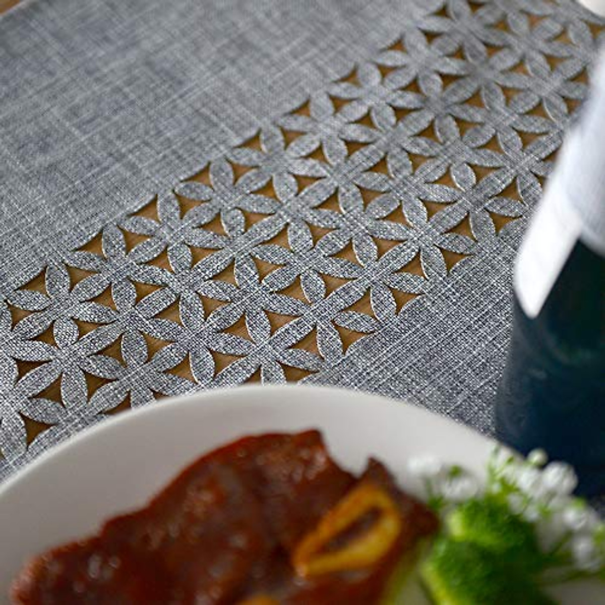 ARTABLE Rectangle Table Runners Fabric Home Garden Table Runner with Well-Trimmed Edge for Picnics Indoor and Outdoor Dining Holiday Long Tables (Gray, 16 x 28 Inch)