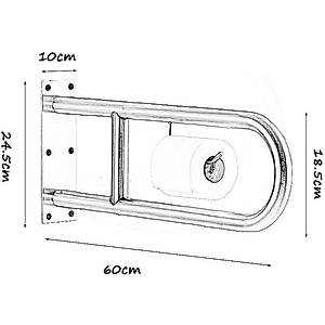 HongLianRiven Bath Handle Towel Rail Bathroom Grab Bar, Toilet Armrest, Wall-Mounted Straight Hair Towel Rack, Shower Safety Handle Bathtub, Toilet, Kitchen