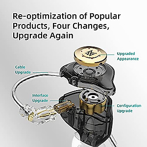 Sicanal KZ EDX PRO HiFi Earphone 1DD Dual Magnetic Circuit Dynamic Drive Music Earbuds Sports Headphone Noise Cancelling Headset with Detachable Upgraded Cable (Black, Without Mic)