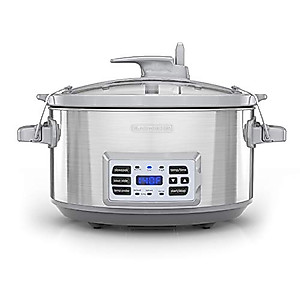 BLACK+DECKER SCD7007SSD Digital Slow Cooker with Temperature Probe + Precision Sous-Vide, 7-Quart Capacity, Stainless Steel