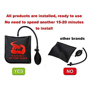 Improved 2 Piece Durable Air Wedge Bag Pump Professional Leveling Kit & Alignment Tool Inflatable Shim Bag for a Variety of Jobs. 300 LB Rating