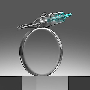 STIGMA Aquamarine Knight Tattoo Cartridges #10(7RL) 20Pcs Bugpin Disposable Tattoo Needle Cartridges with Membrane Round Liner EN02B-20-1007RL