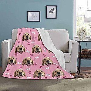 InterestPrint Personalized Dog Lover Gift Blanket with Pet Photo Picture, Customizable Blanket for Family Pets Gifts for Kid Women Souvenirs