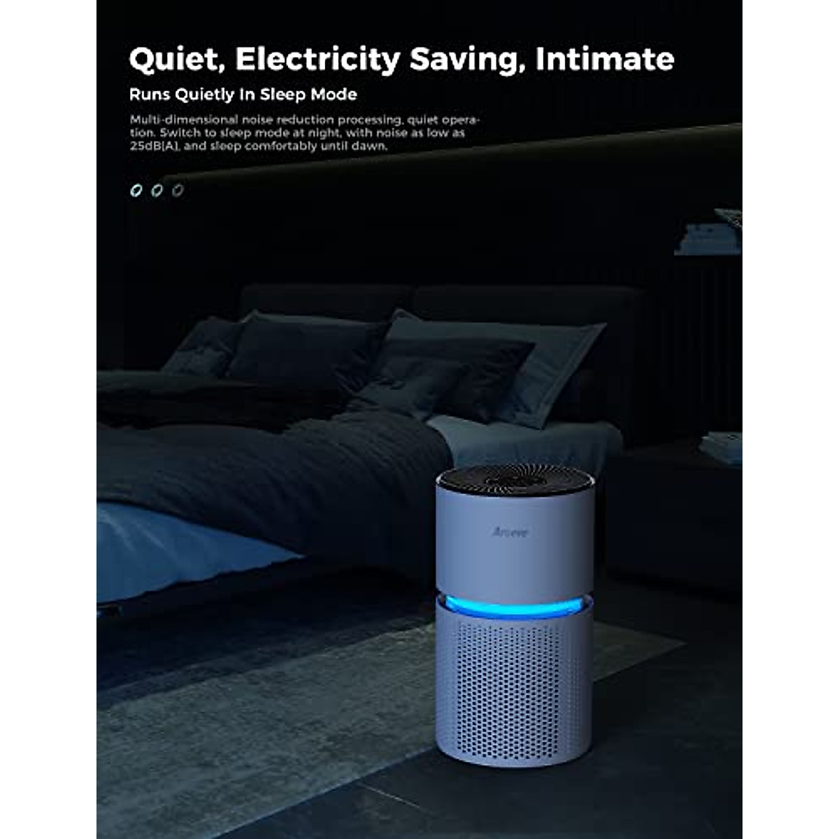 AROEVE Air Purifiers(MK01-Black) with Sleep Mode Speed Control and Air Purifiers(MK03-White) with Enhanced Purification Mode Combo Remove 99.97% of Dust, Pet Dander, Smoke, Pollen for Large Room