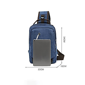 RIUKIU Messenger Bag Canvas Men Chest Bag Teenage Crossbody Shoulder Bag Men's Sling Bags Handbag Male Casual Chest Pack (Color : Gray)