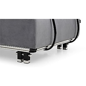 Zuri Modern Carrera Gray Velvet Fabric Sofa with Black and Chrome Accents